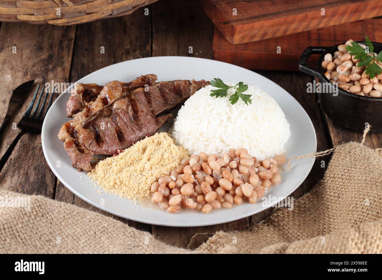 food, food delivery, rice and beens Stock Photo - Alamy