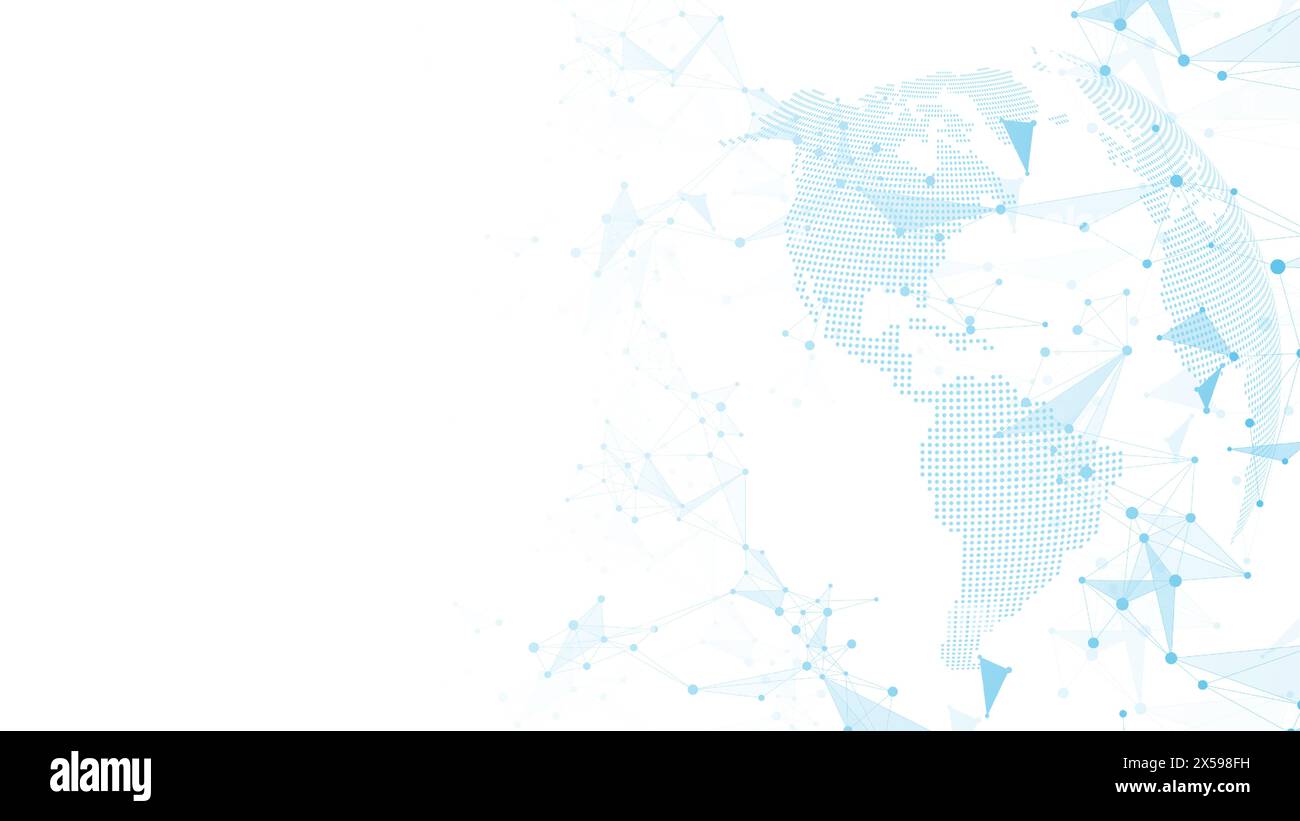 Global network connection banner design template. Header social network ...