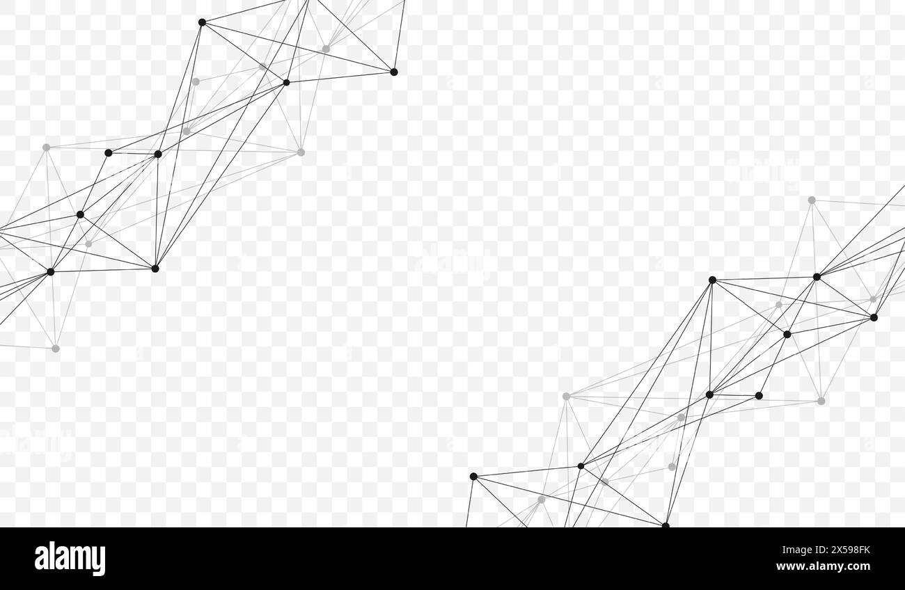 Connecting dots and lines. Abstract geometric plexus style background. Hand drawn vector art ...