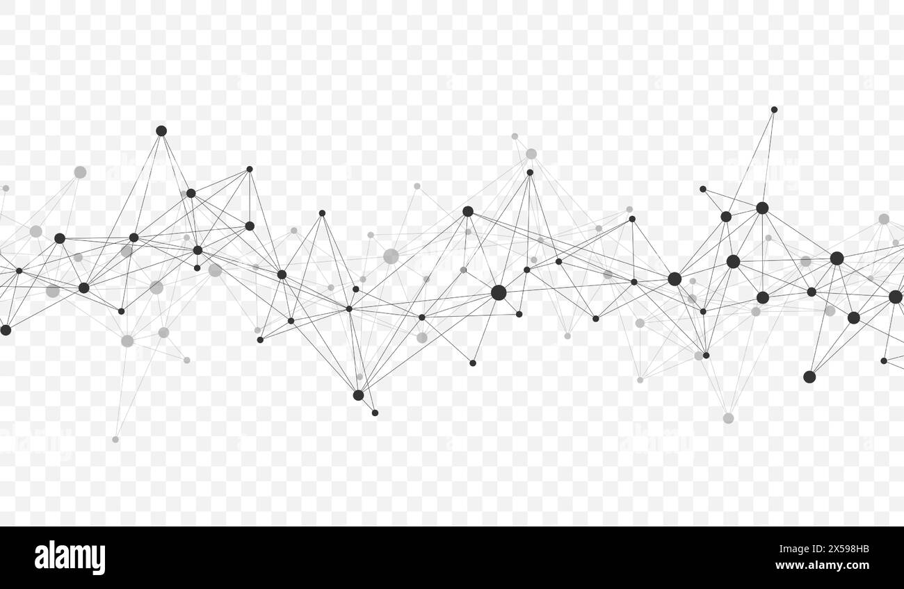 Connecting dots and lines. Abstract geometric plexus style background. Hand drawn vector art ...