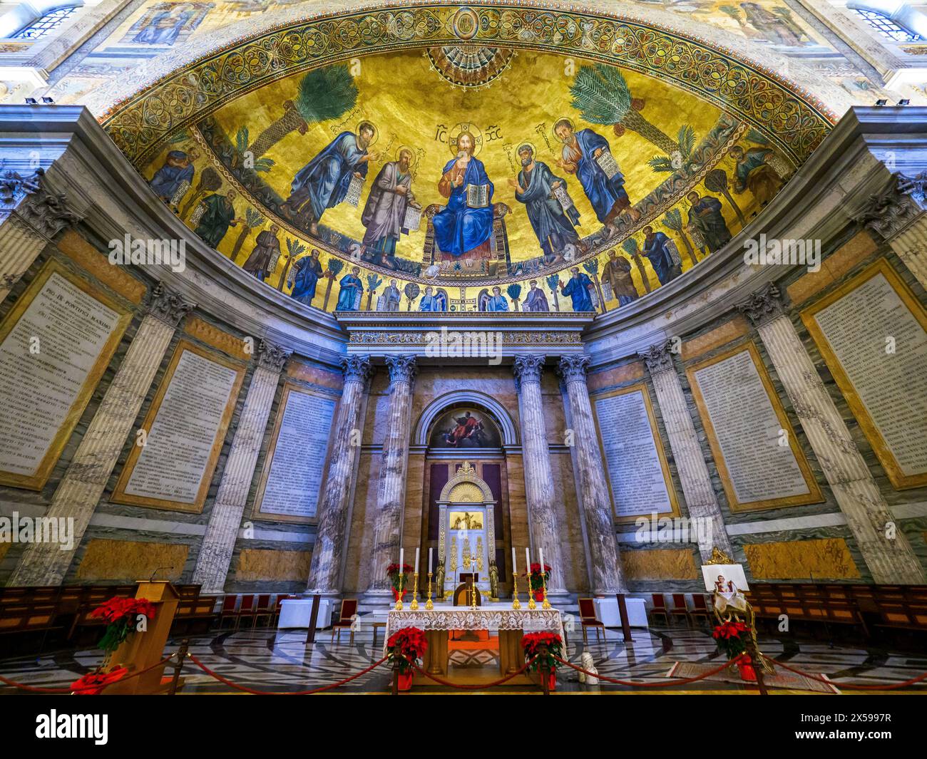 Main altar in the Basilica of Saint Paul Outside the Walls - Rome ...