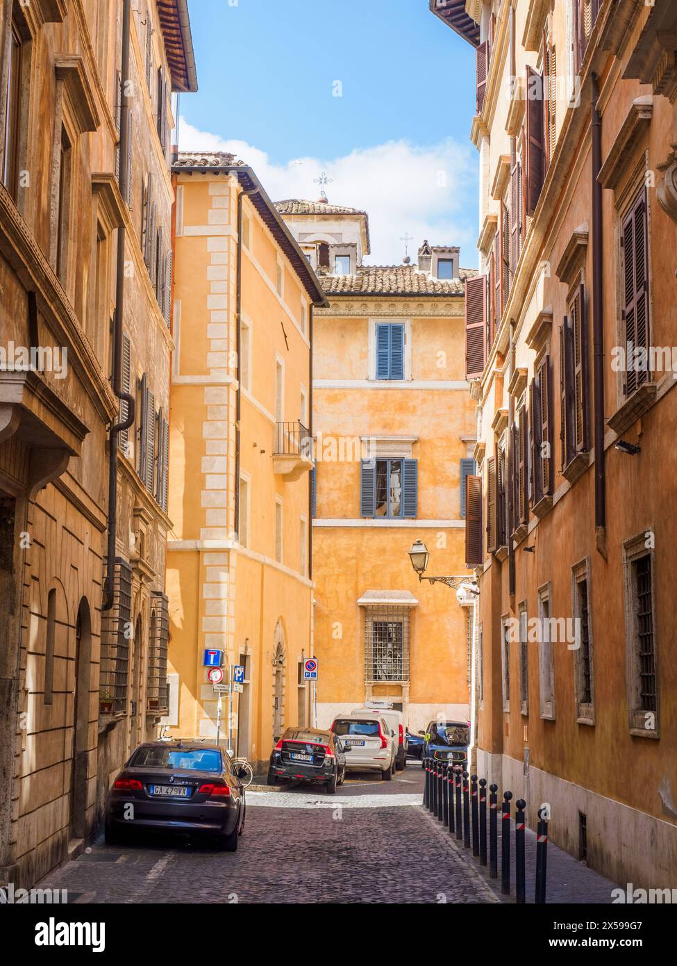Street in Rione Ponte in the city centre of Rome - Italy Stock Photo ...