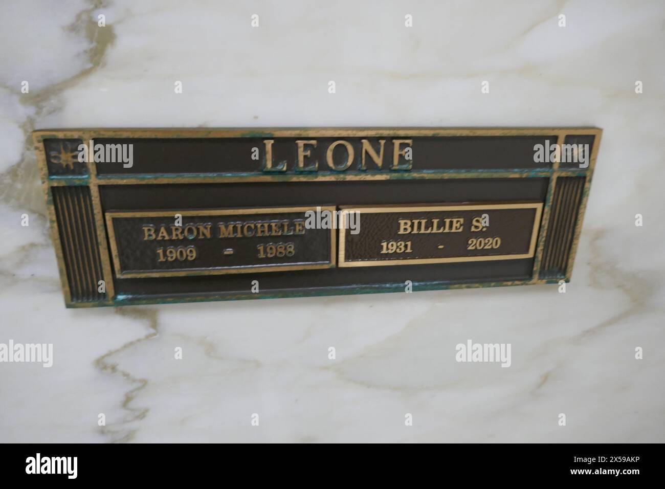 Santa Monica, California, USA 6th May 2024 Wrestler Baron Michele Leone Grave in Mausoleum at ...