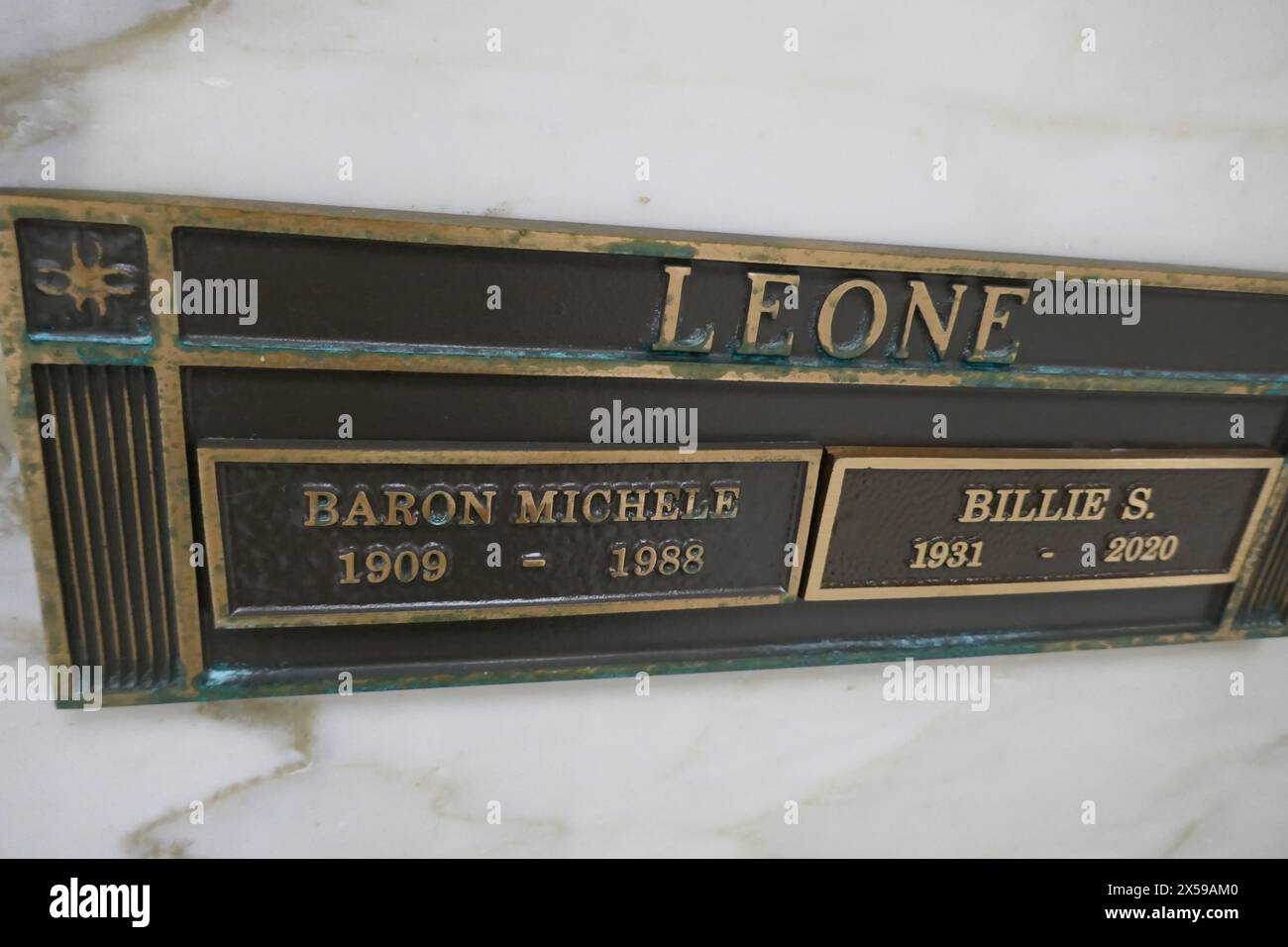 Santa Monica, California, USA 6th May 2024 Wrestler Baron Michele Leone Grave in Mausoleum at ...