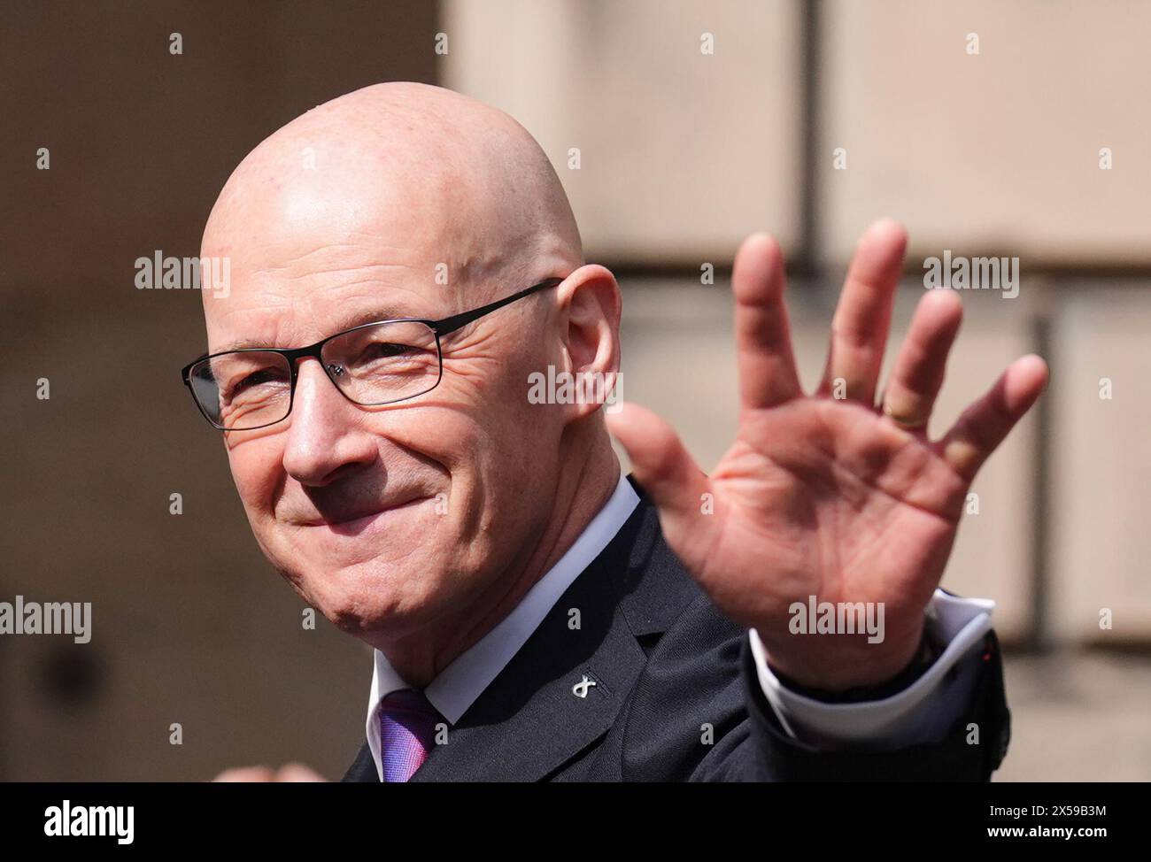 John Swinney after speaking to the media after he is sworn in as First ...