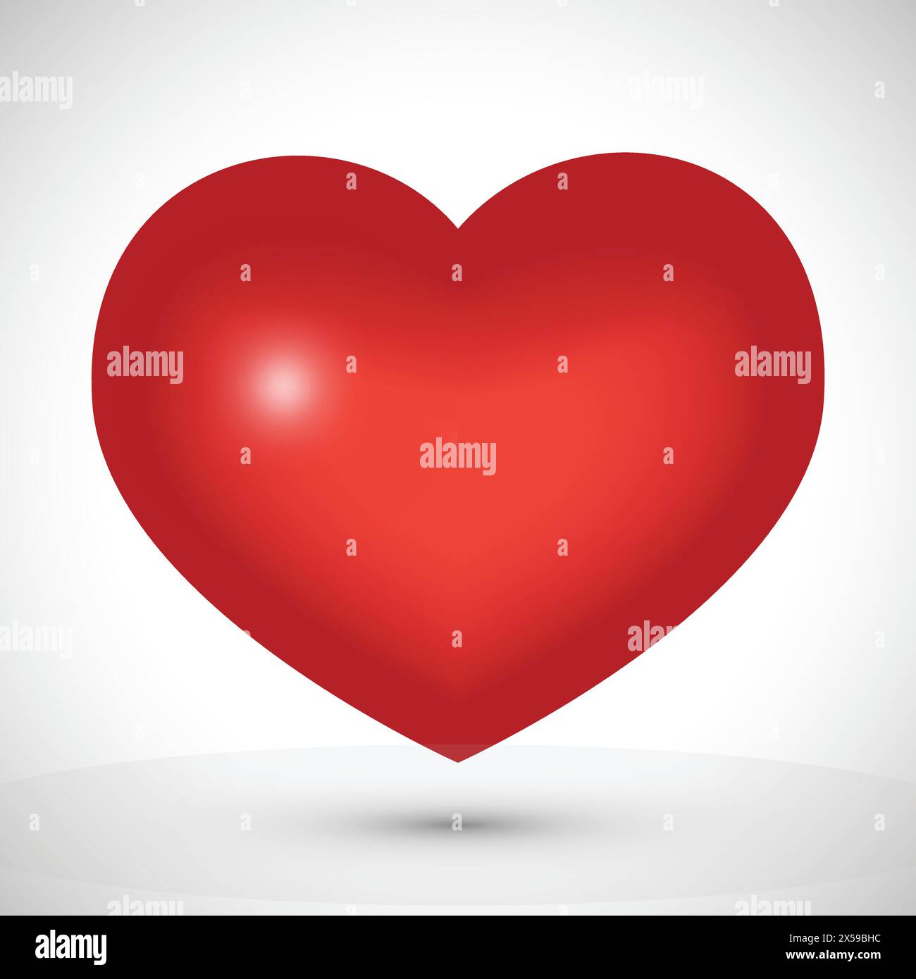 Big red heart on a white background. Symbol of Love. Vector ...