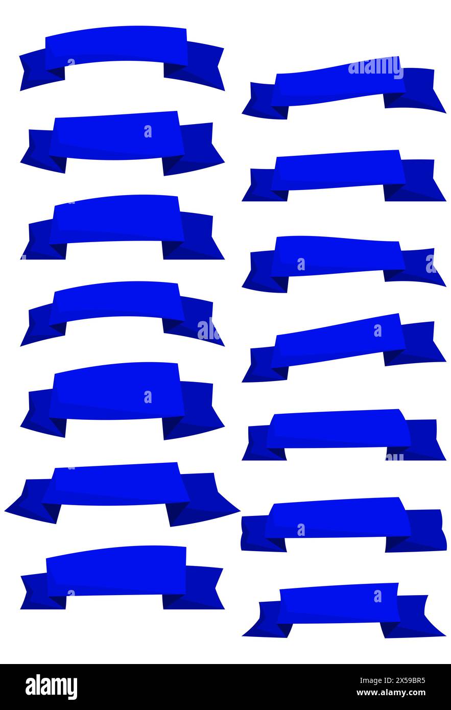 Set of blue cartoon ribbons and banners for web design. Great design ...