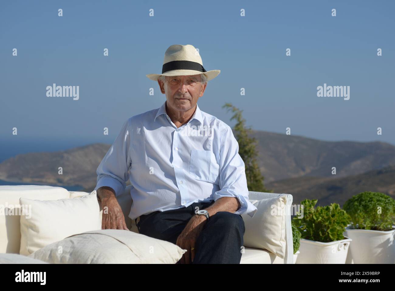 Prince Michael of Greece and Denmark at his home in Patmos island ...