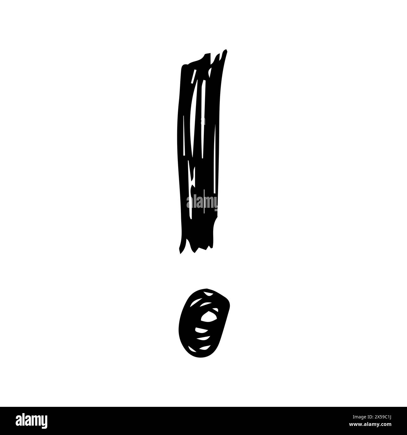 Hand drawn exclamation mark symbol. Black sketch exclamation mark ...