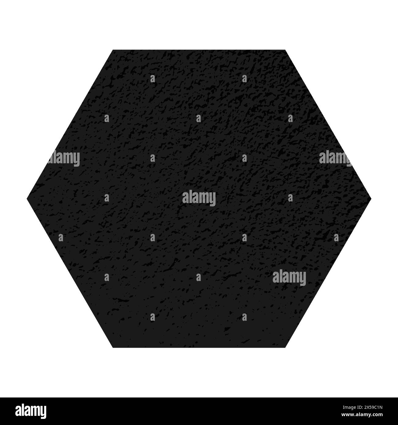 Scratched hexagon. Dark figure with distressed grunge texture isolated ...