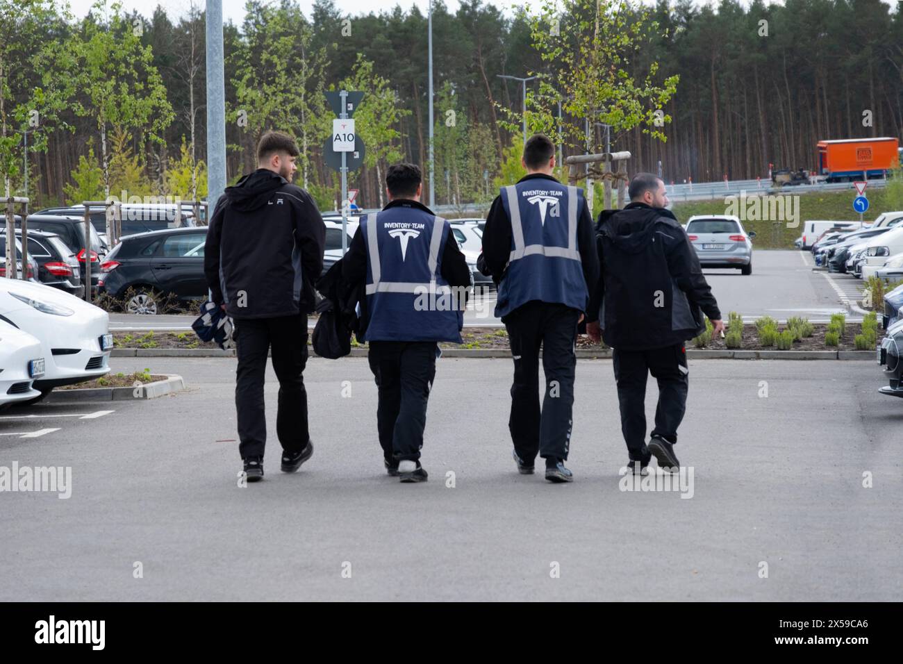 Factory Uniformed employees workers leaving, people in uniforms with ...