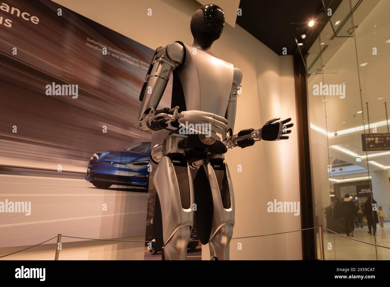 futuristic humanoid robot named Tesla Bot Optimus, designed by Tesla ...