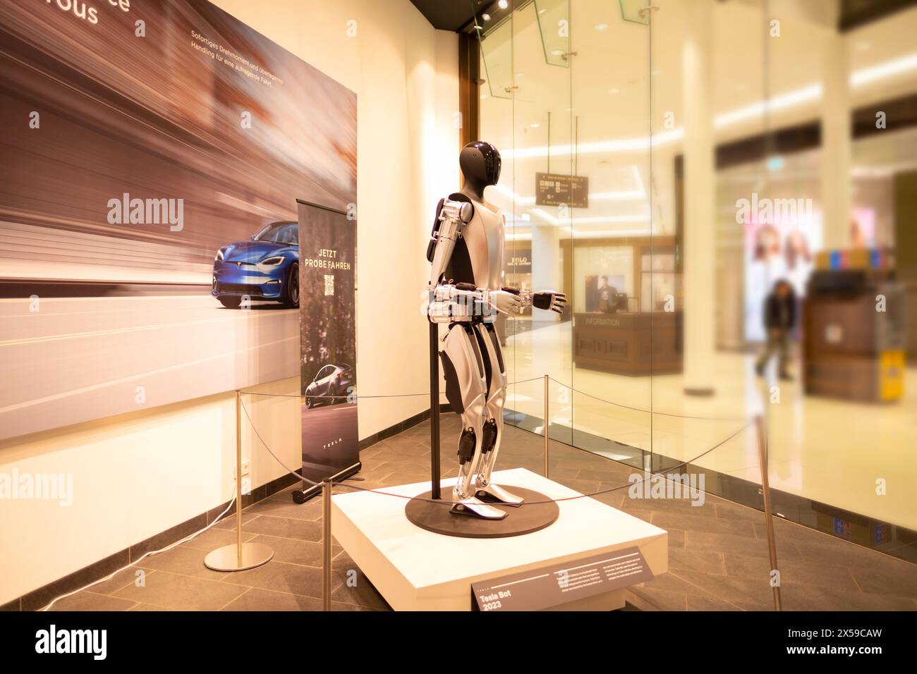 futuristic humanoid robot named Tesla Bot Optimus, designed by Tesla ...