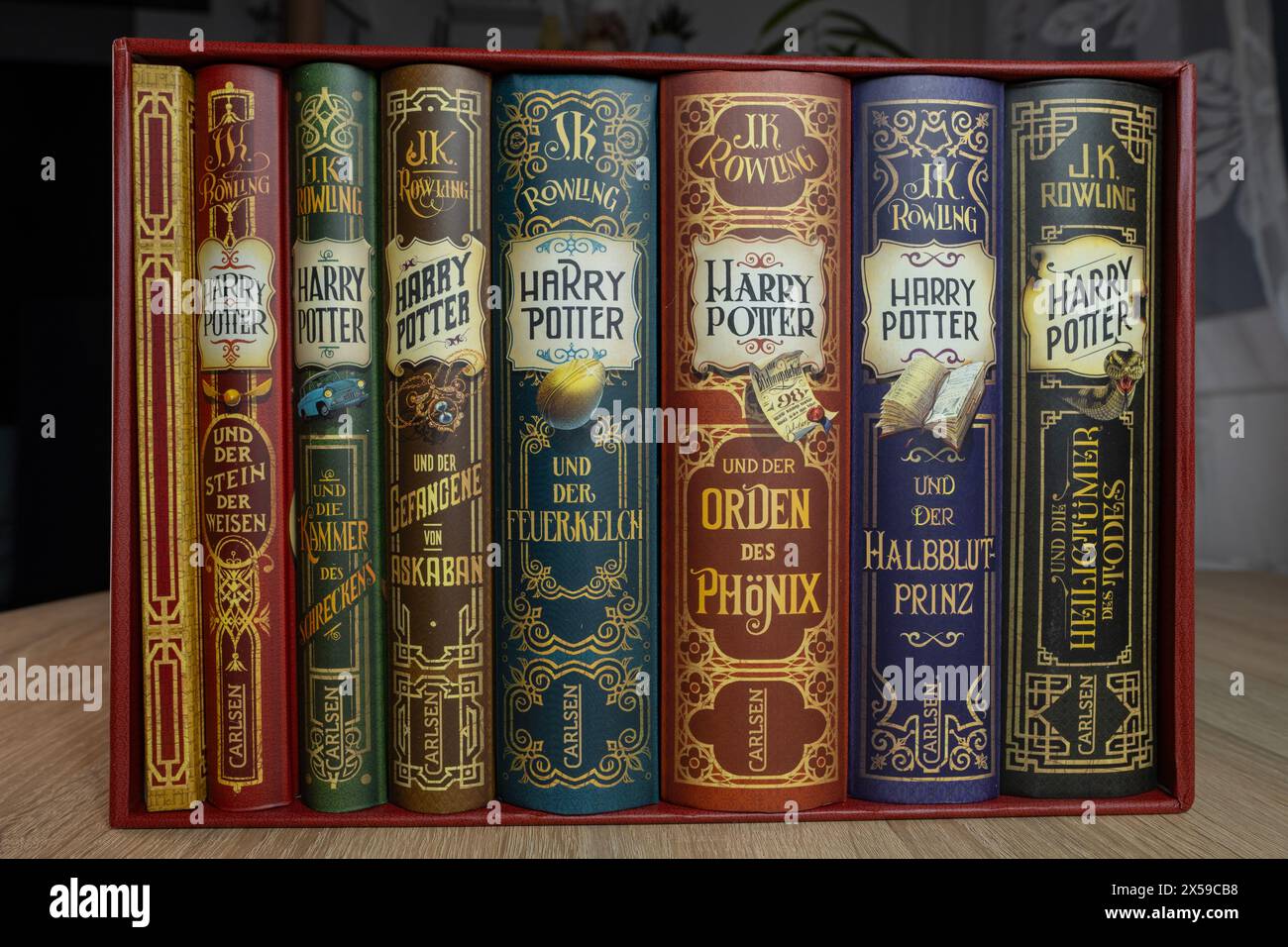 complete colorful collection paper books by JK Rowling about Harry ...