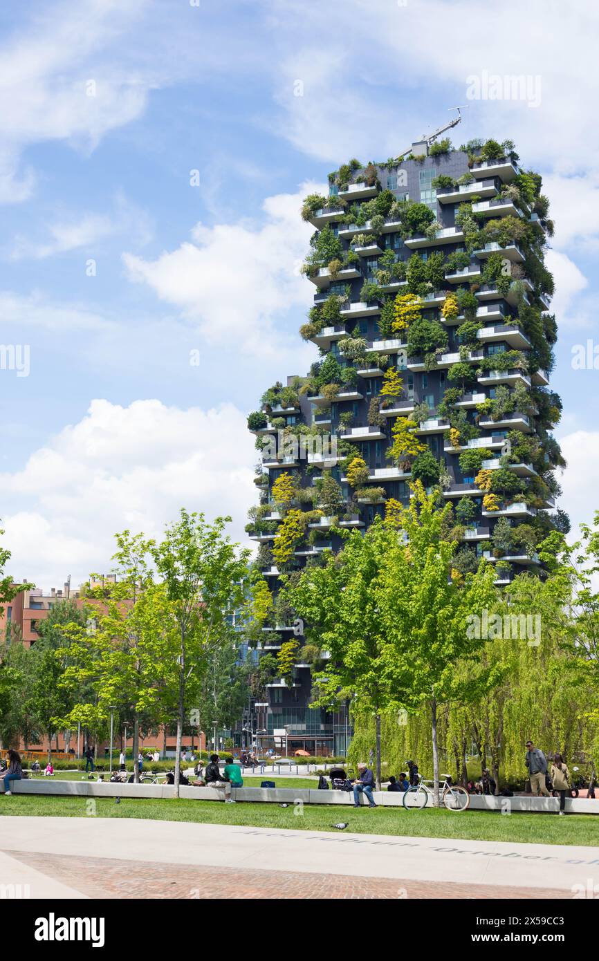 Milan, Lombardy, Italy - MAY, 5, 2024: the Bosco Verticale skyscrapers ...