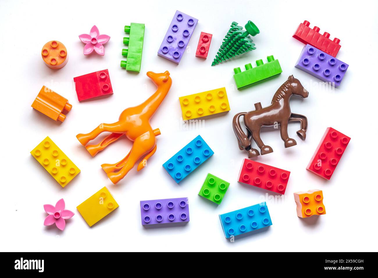 Colorful plastic construction blocks Children's construction kit ...