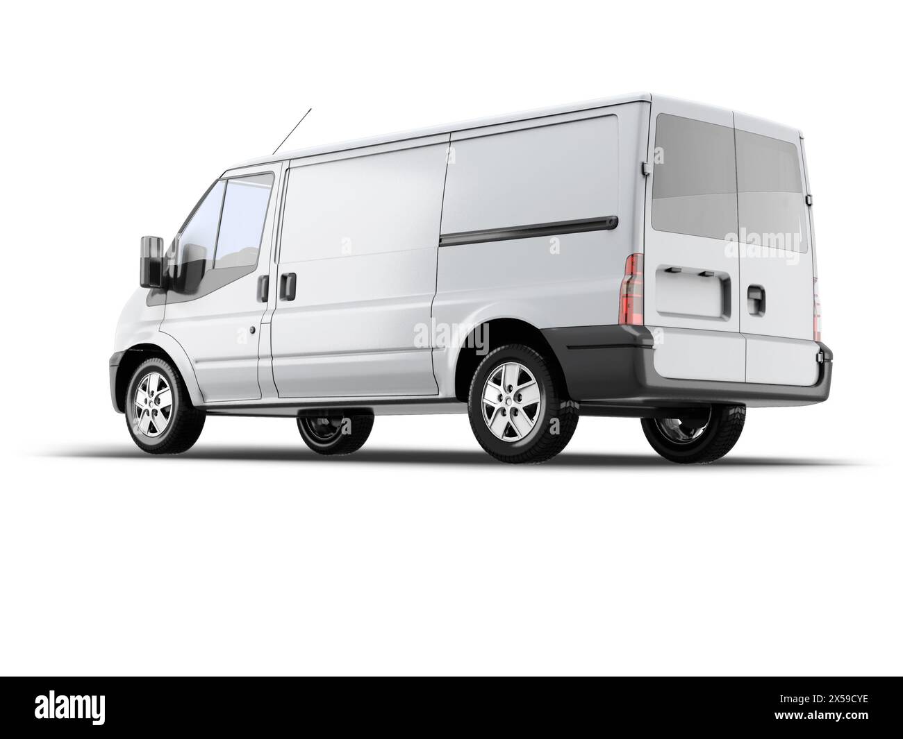 Panel Van Mockup: 3D Rendering on Isolated Background Stock Photo - Alamy