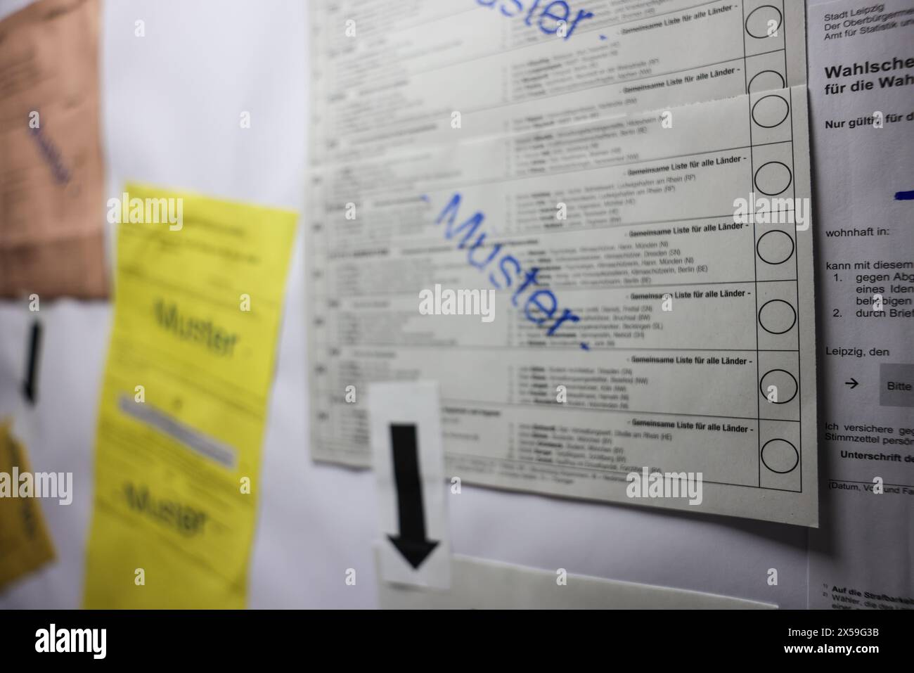 Leipzig, Germany. 08th May, 2024. View of a polling booth with the ...
