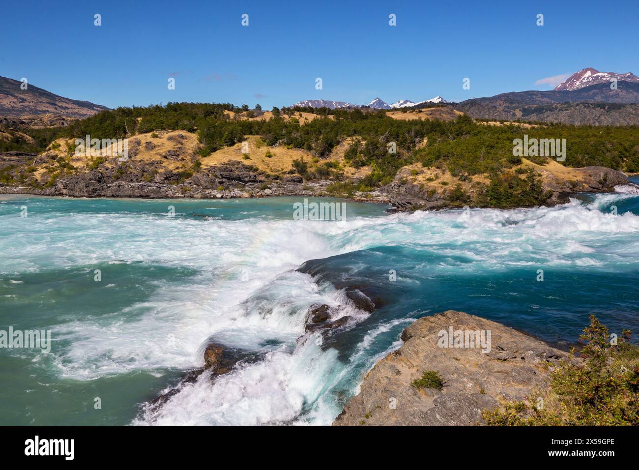 Waterfall in Torres del Paine National Park, Chile, South America Stock ...