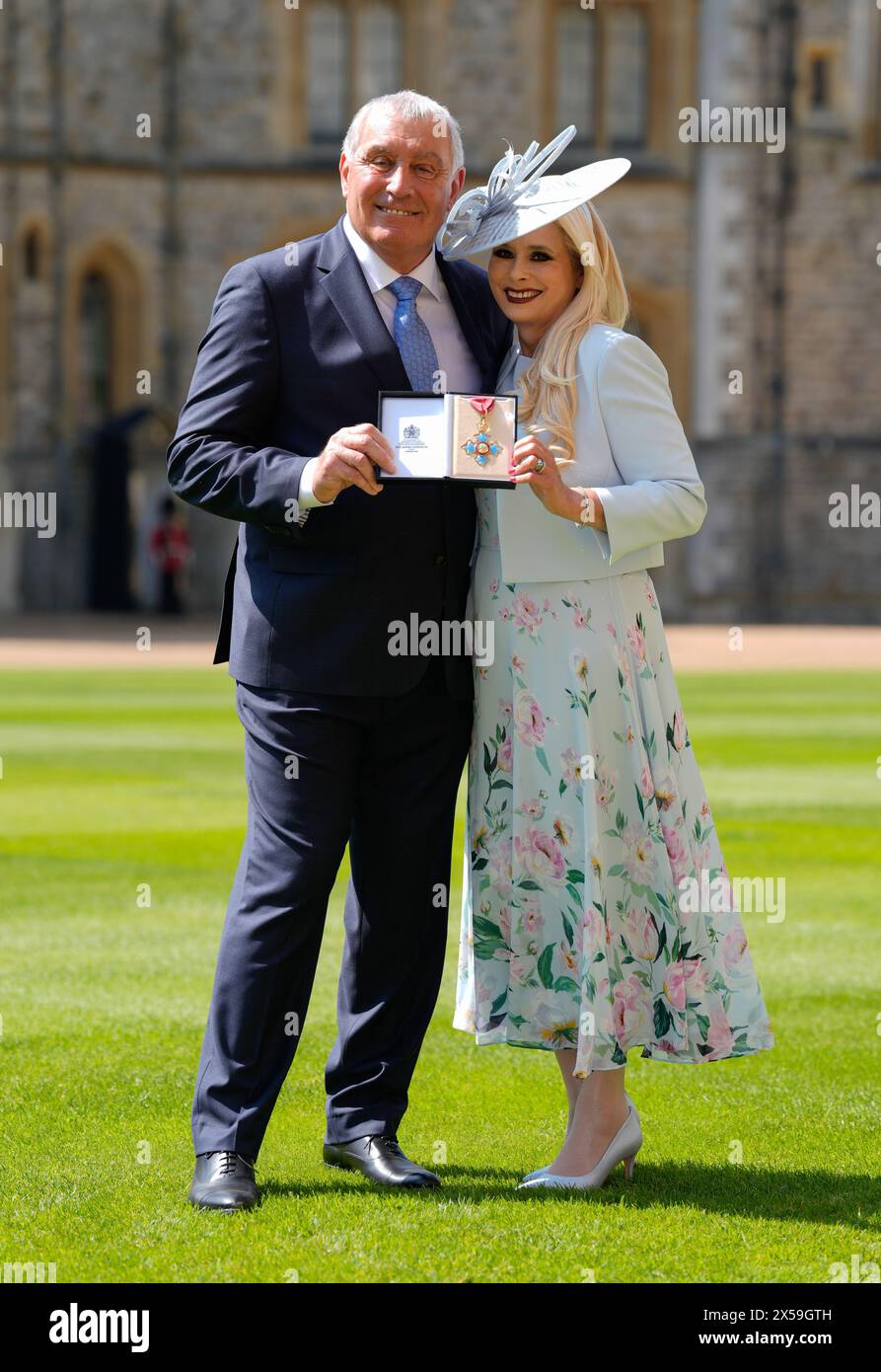 Peter Shilton (left) with his wife Steph Shilton after being made a ...