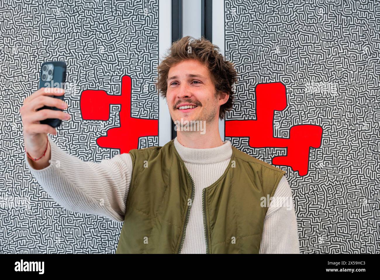 London, UK. 8th May, 2024. Jules Wittock with his labyrinthine works ...