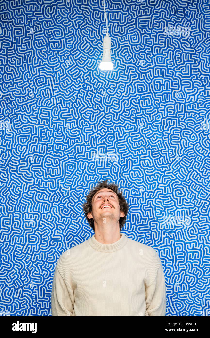 London, UK. 8th May, 2024. Jules Wittock with his labyrinthine works ...