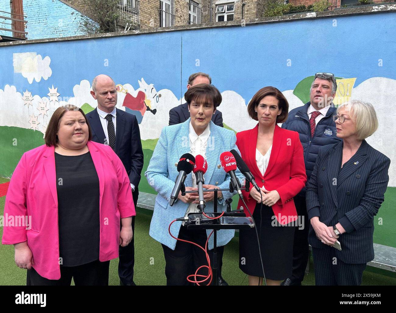 Education minister Norma Foley (centre) announcing the second year of ...