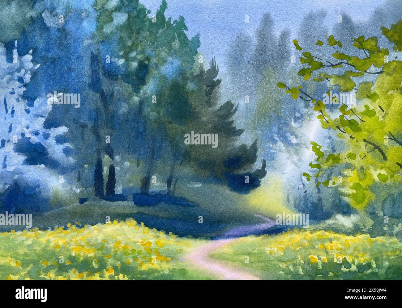 Minimal landscape painting hi-res stock photography and images - Alamy