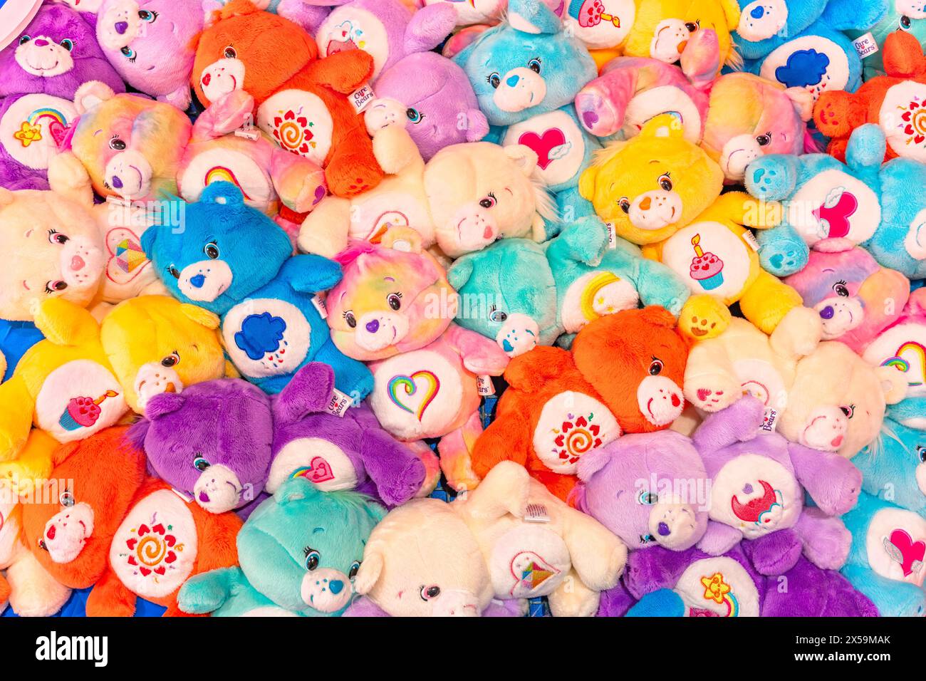 tokyo, japan - apr 16 2024: Bunch of plushies of multi-colored Care ...