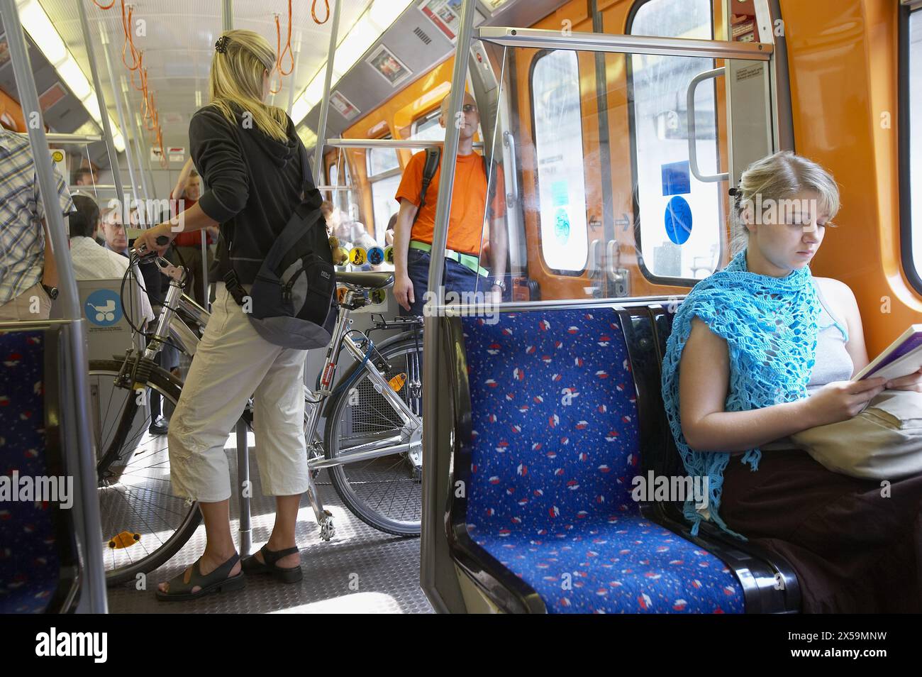Train interior. Underground. Vienna, Austria Stock Photo - Alamy