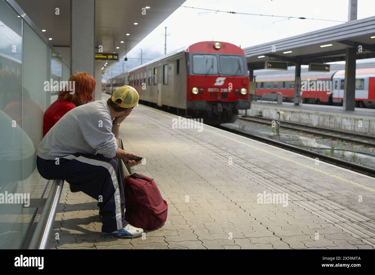 Railway station. Hauptbahnhof, Innsbruck, Tirol, Austria Stock Photo ...