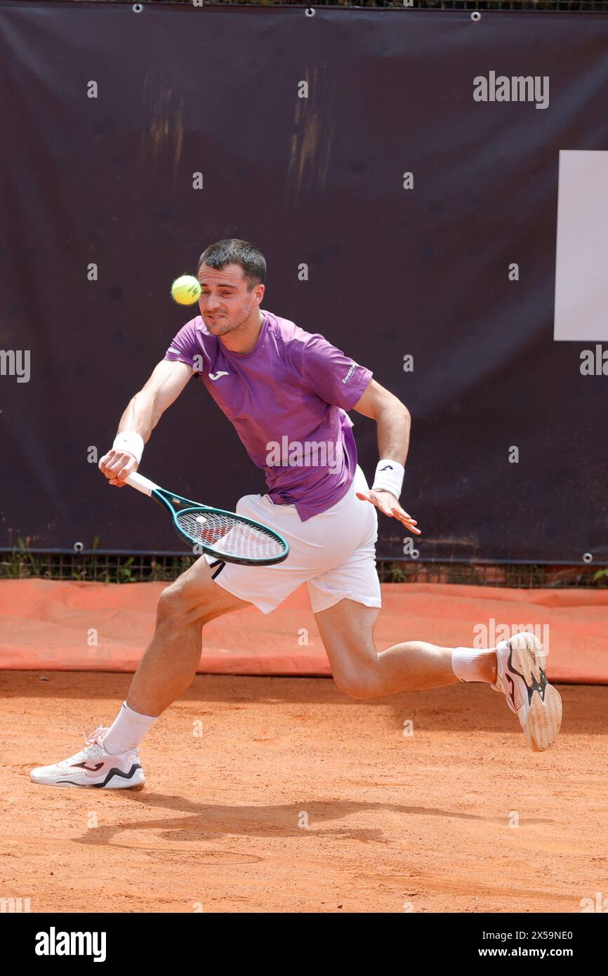Nuno Borges (POR) is playing during the first round match against Pedro ...