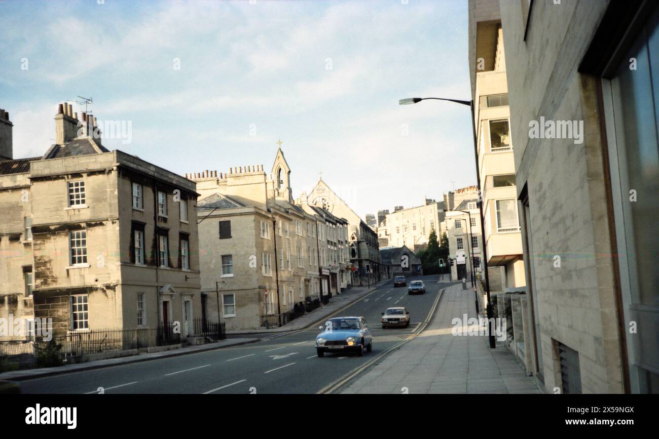 Vintage photo of a street in Bath, UK - September 1982 Stock Photo - Alamy