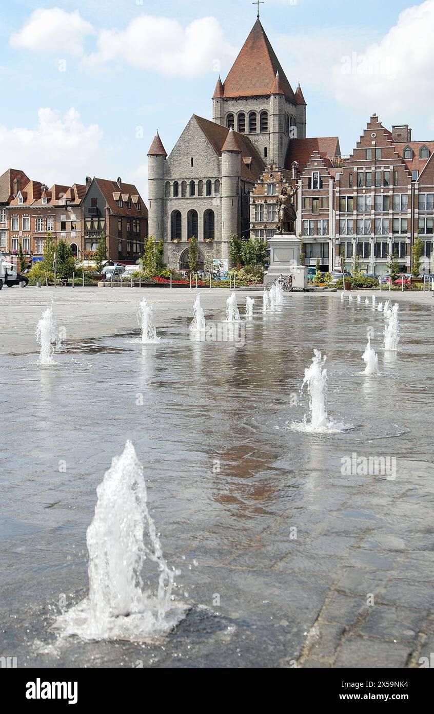 Church of St. Quentin in the Grand-Place. Tournai. Hainaut, Belgium ...