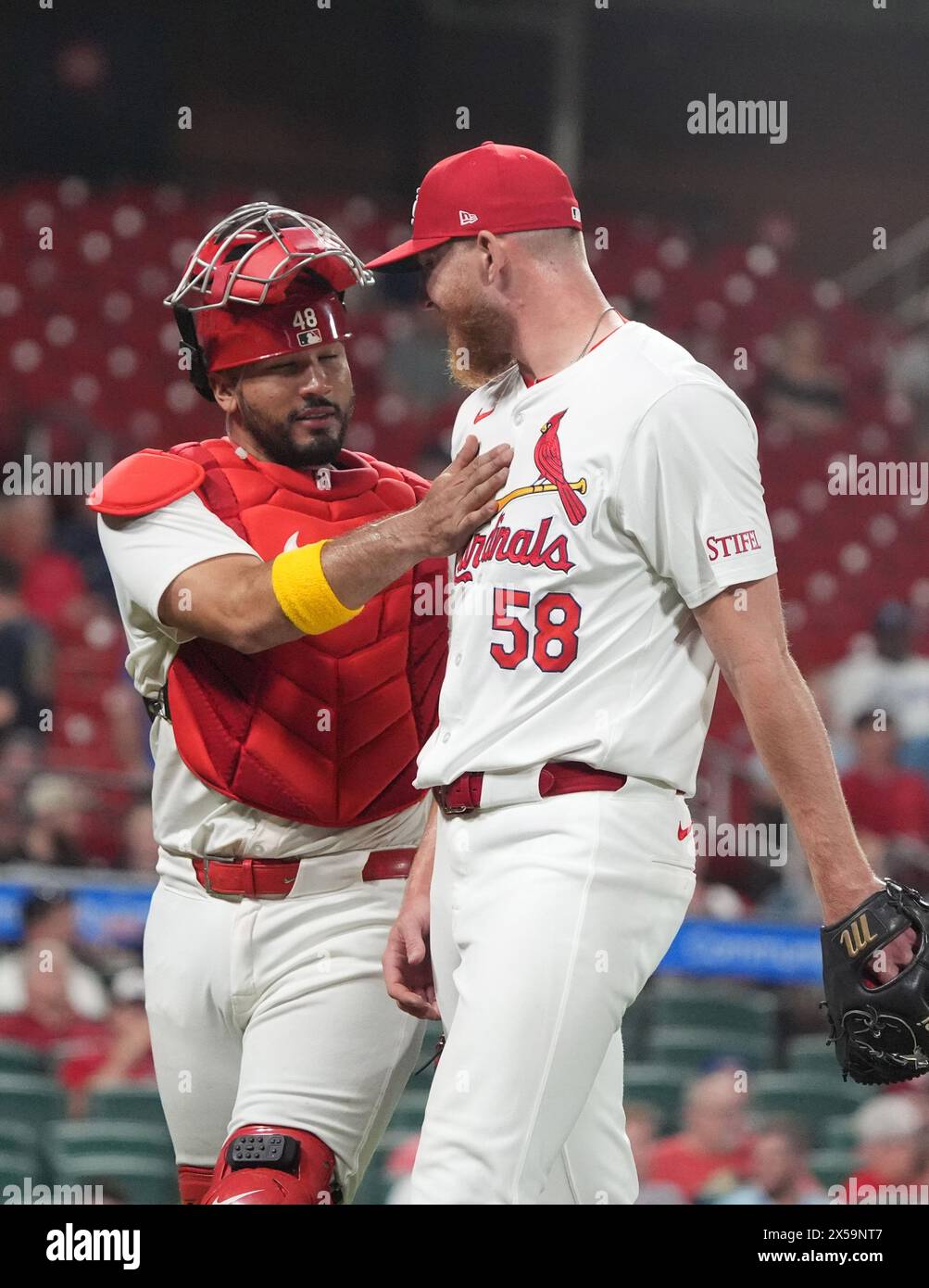St. Louis, United States. 07th May, 2024. St. Louis Cardinals catcher ...