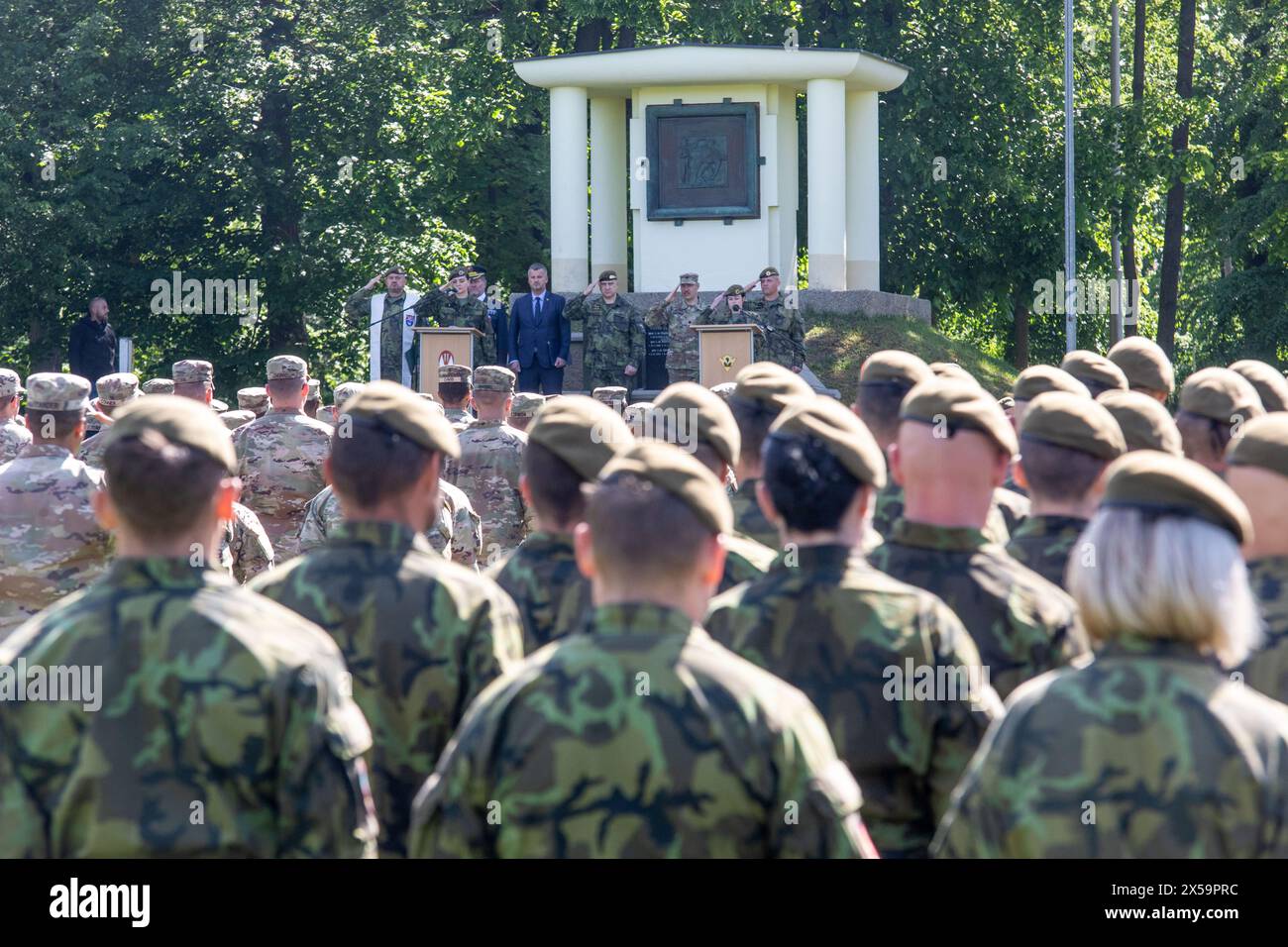 Ceremonial entry of Czech and American troops on the occasion of 79th ...