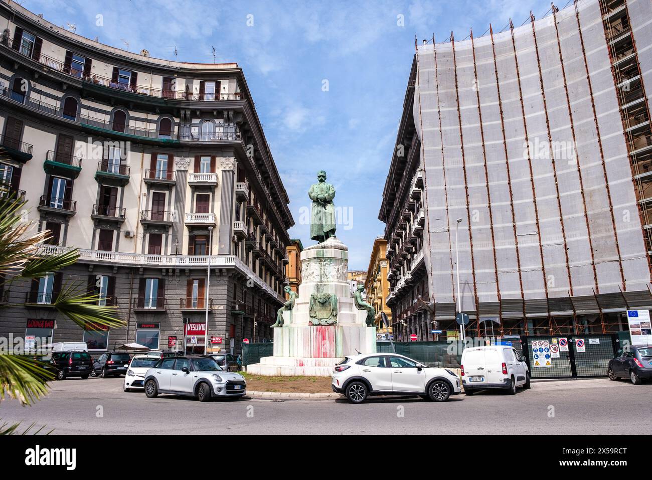 © Arnaud BEINAT/Maxppp. 2024/05/06, Naples, Italie. Statue d'Umberto ...