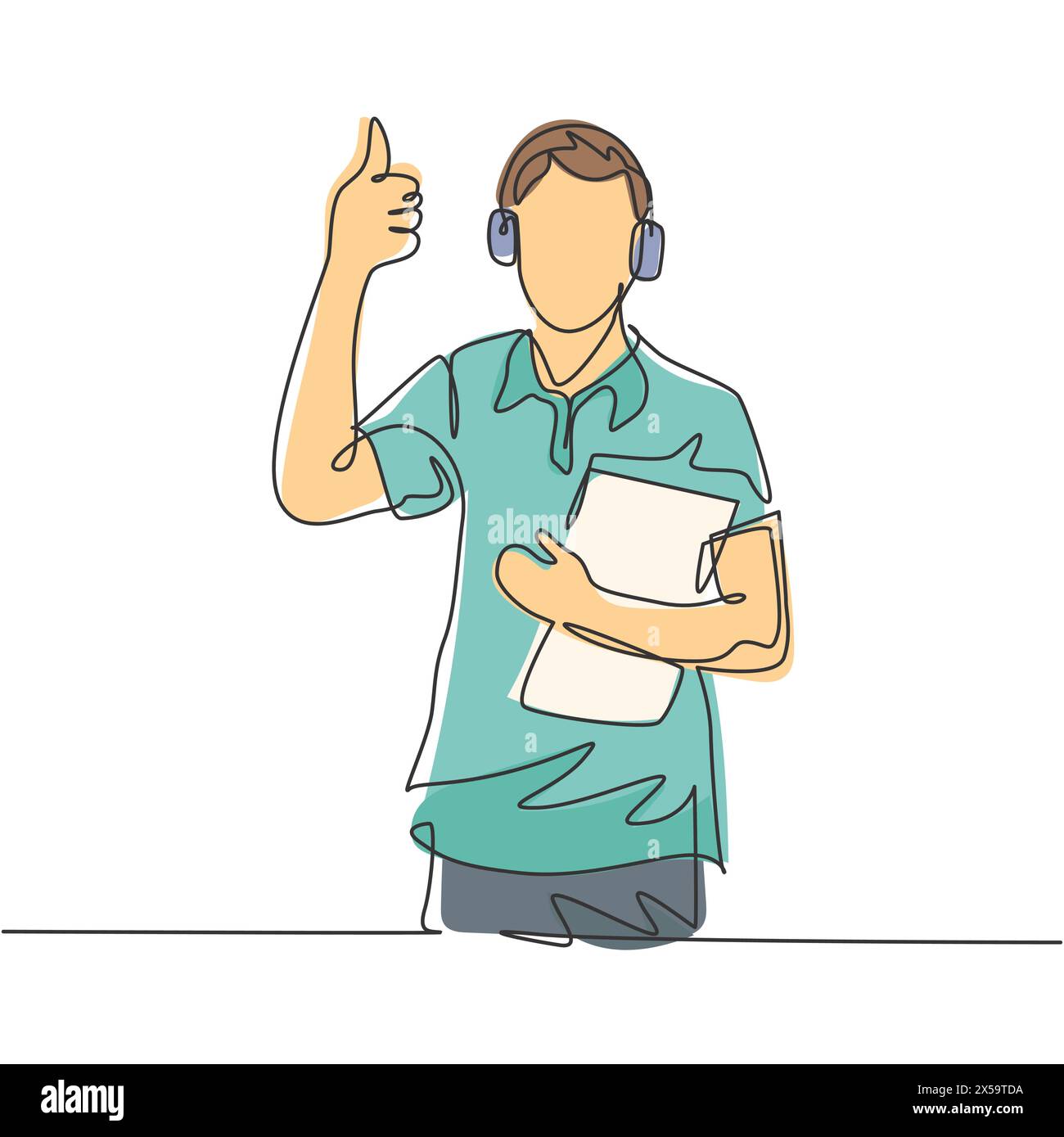 Happy young company leader Stock Vector Images - Alamy