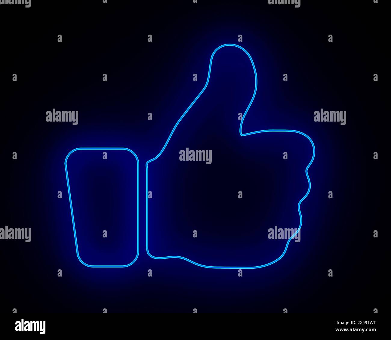 Neon like on dark background. 3D illustration Stock Photo - Alamy
