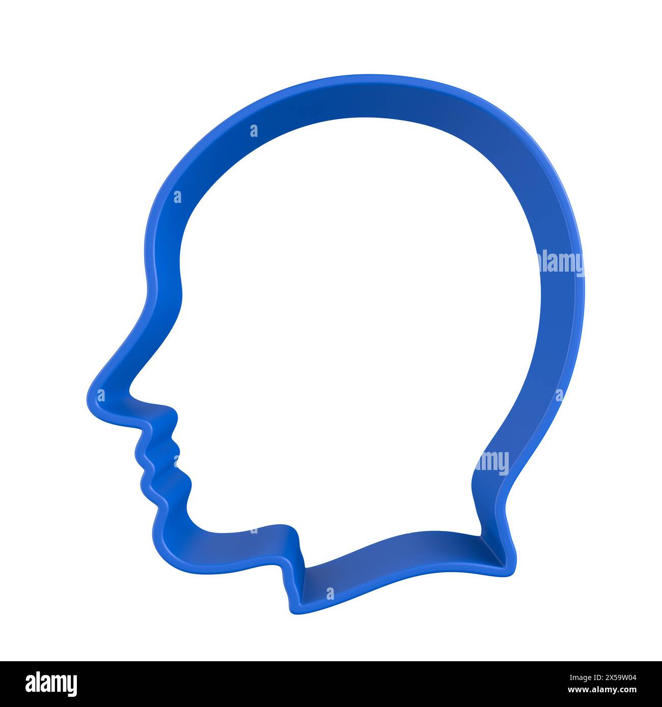 Blue head on white background. Isolated 3D illustration Stock Photo - Alamy