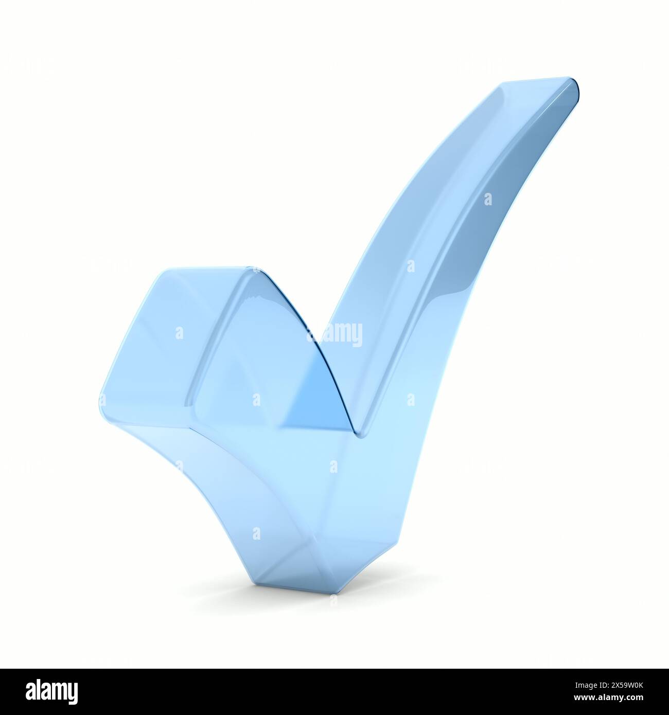 Transparent check mark sign on white background. Isolated 3D ...