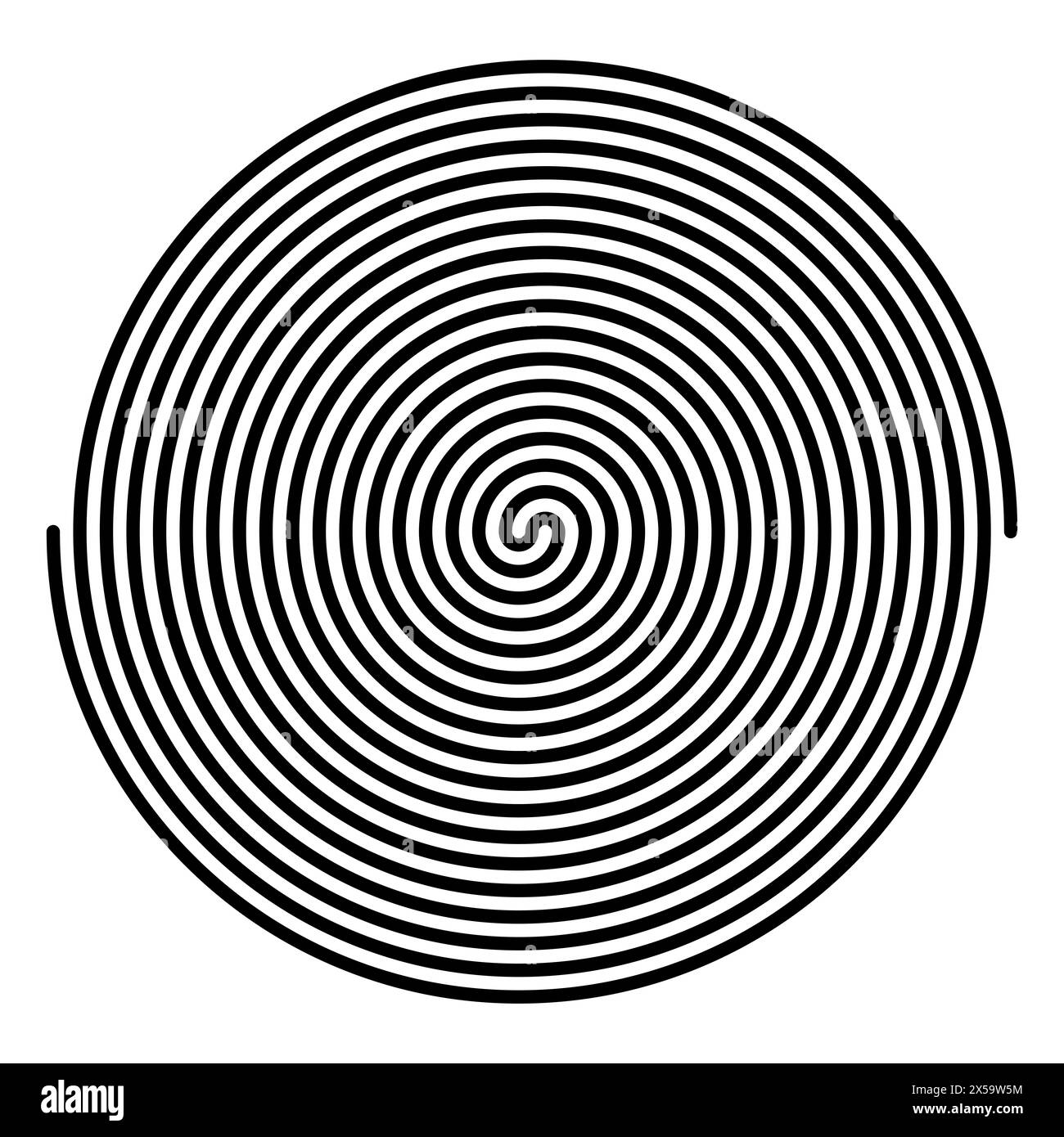 Double-arm Archimedean spiral. An arithmetic spiral with two arms ...