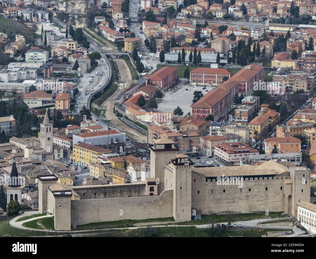 The Rocca Albornoz, a fortress built from 1359 onwards, dominates the ...