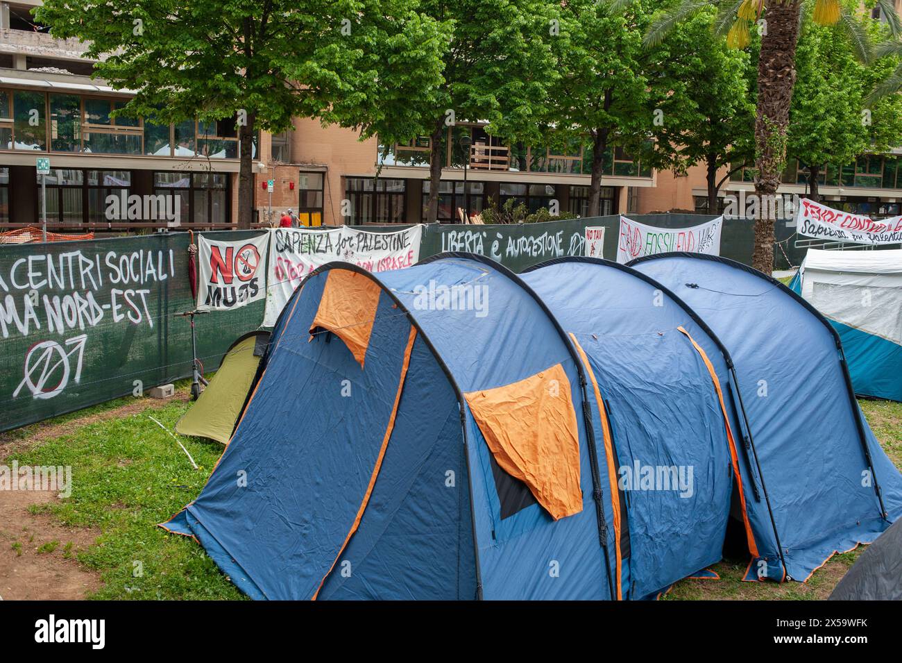 May 08, 2024 - Rome, Italy: Student intifada at La Sapienza University ...