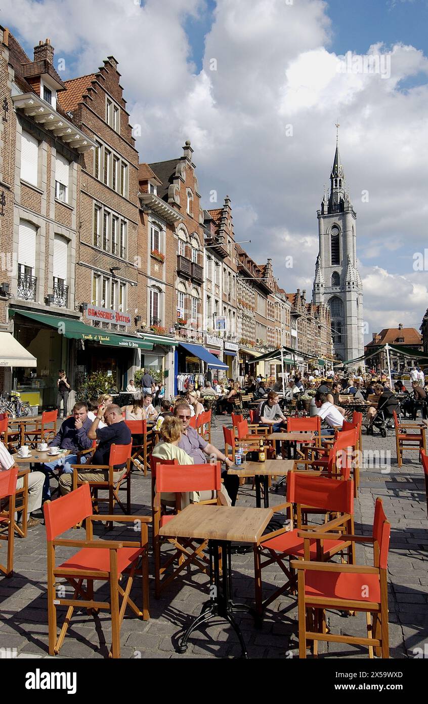Beffroi (‘belfry‘) tower in the Grand Place. Tournai. Hainaut, Belgium ...