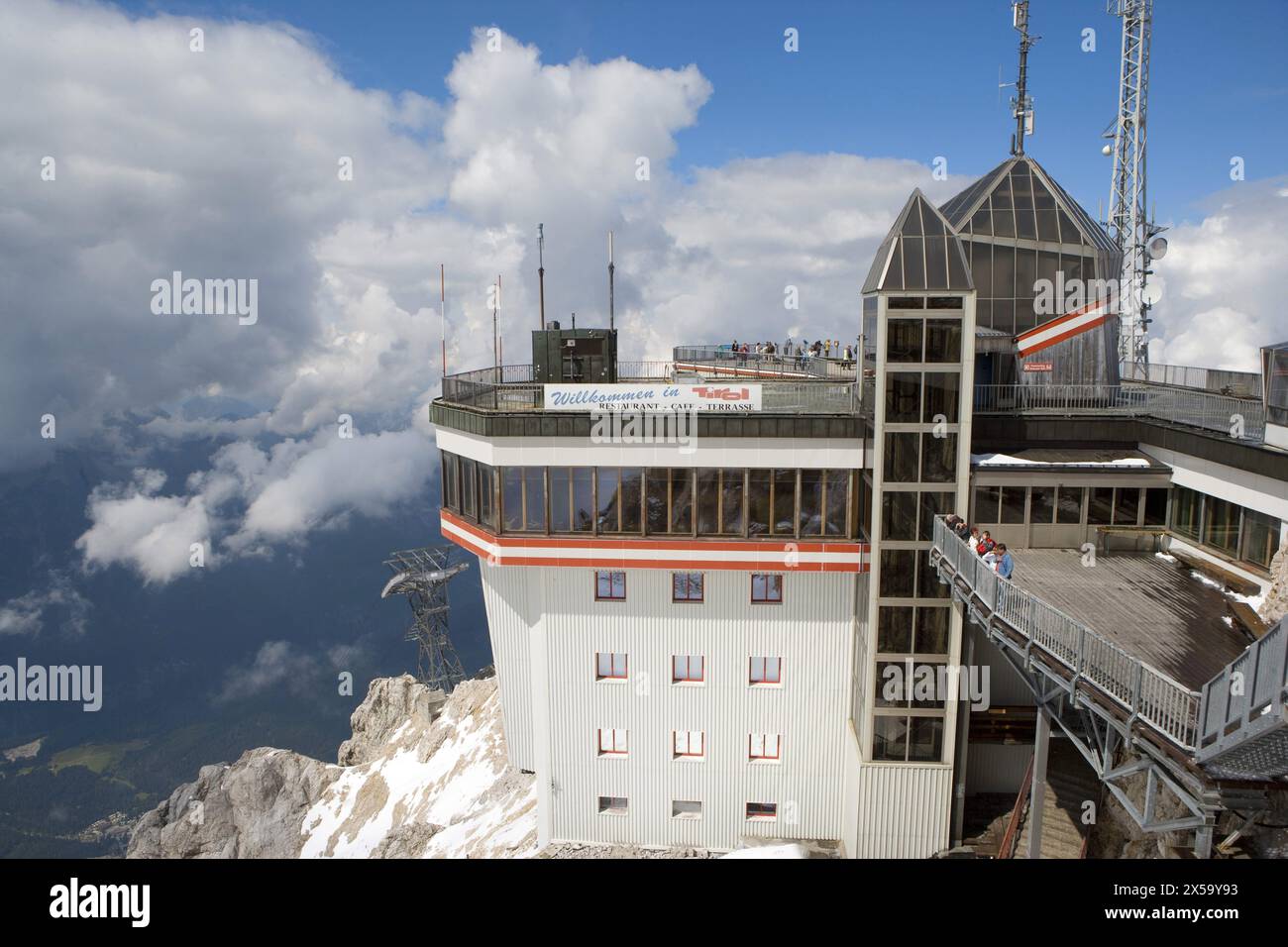 Zugspitze, Bavarian Alps, German/Austrian (Tyrol) border Stock Photo ...
