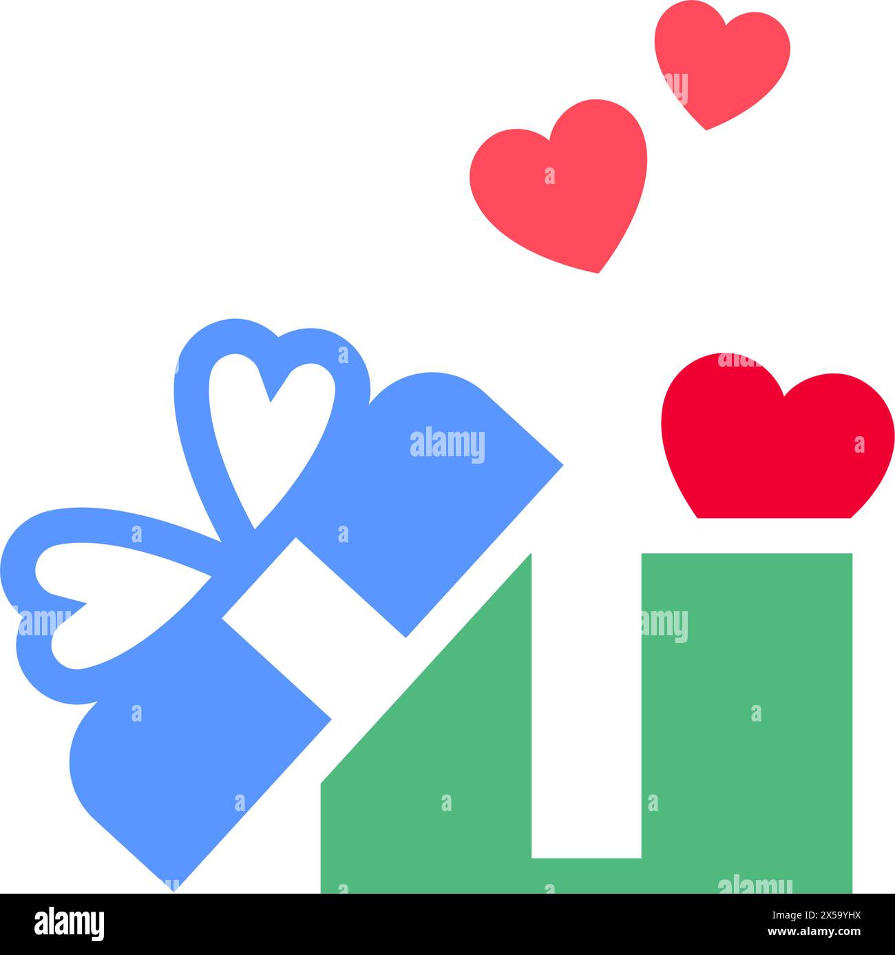 Gift box heart isolated Stock Vector Images - Alamy