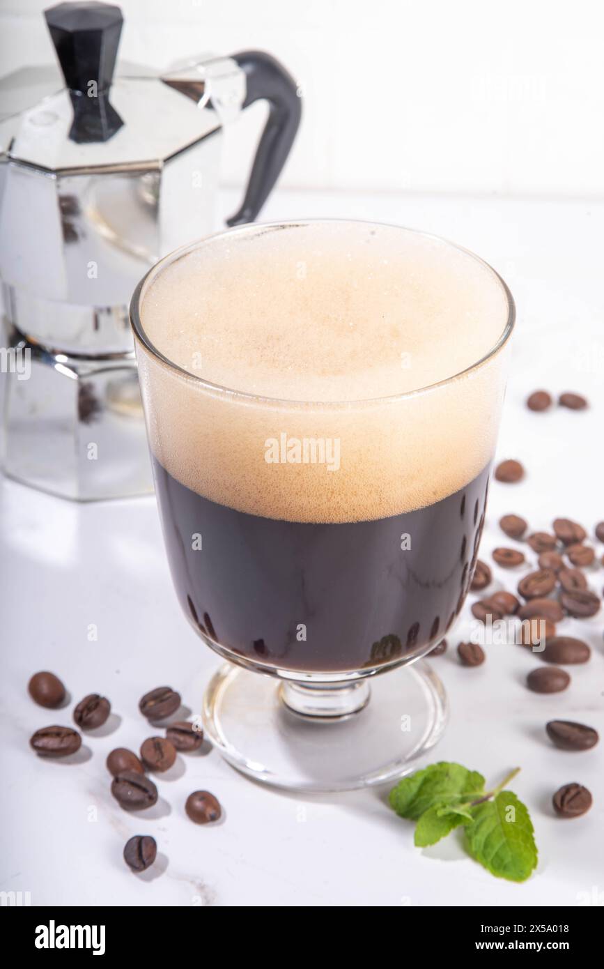 Rich Coffee boozy cocktail with strong espresso coffee, sweet liquor ...