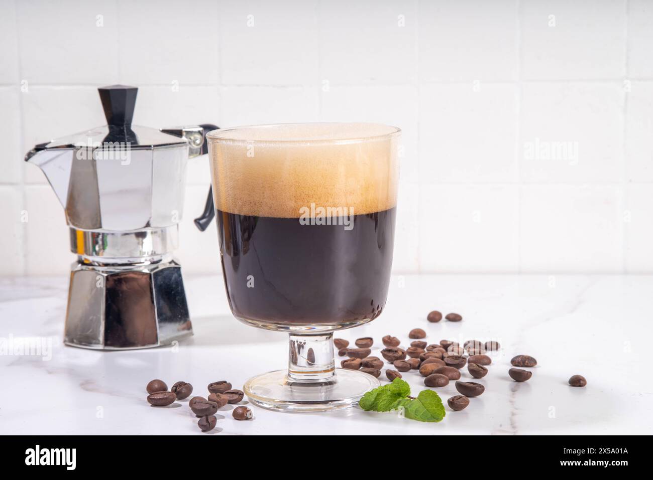 Rich Coffee boozy cocktail with strong espresso coffee, sweet liquor ...