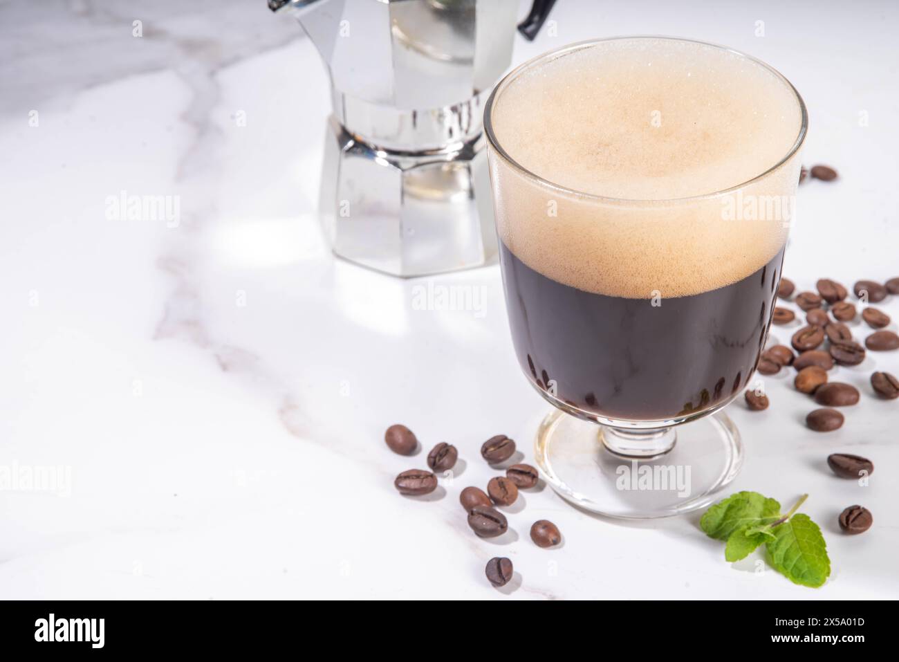 Rich Coffee boozy cocktail with strong espresso coffee, sweet liquor ...